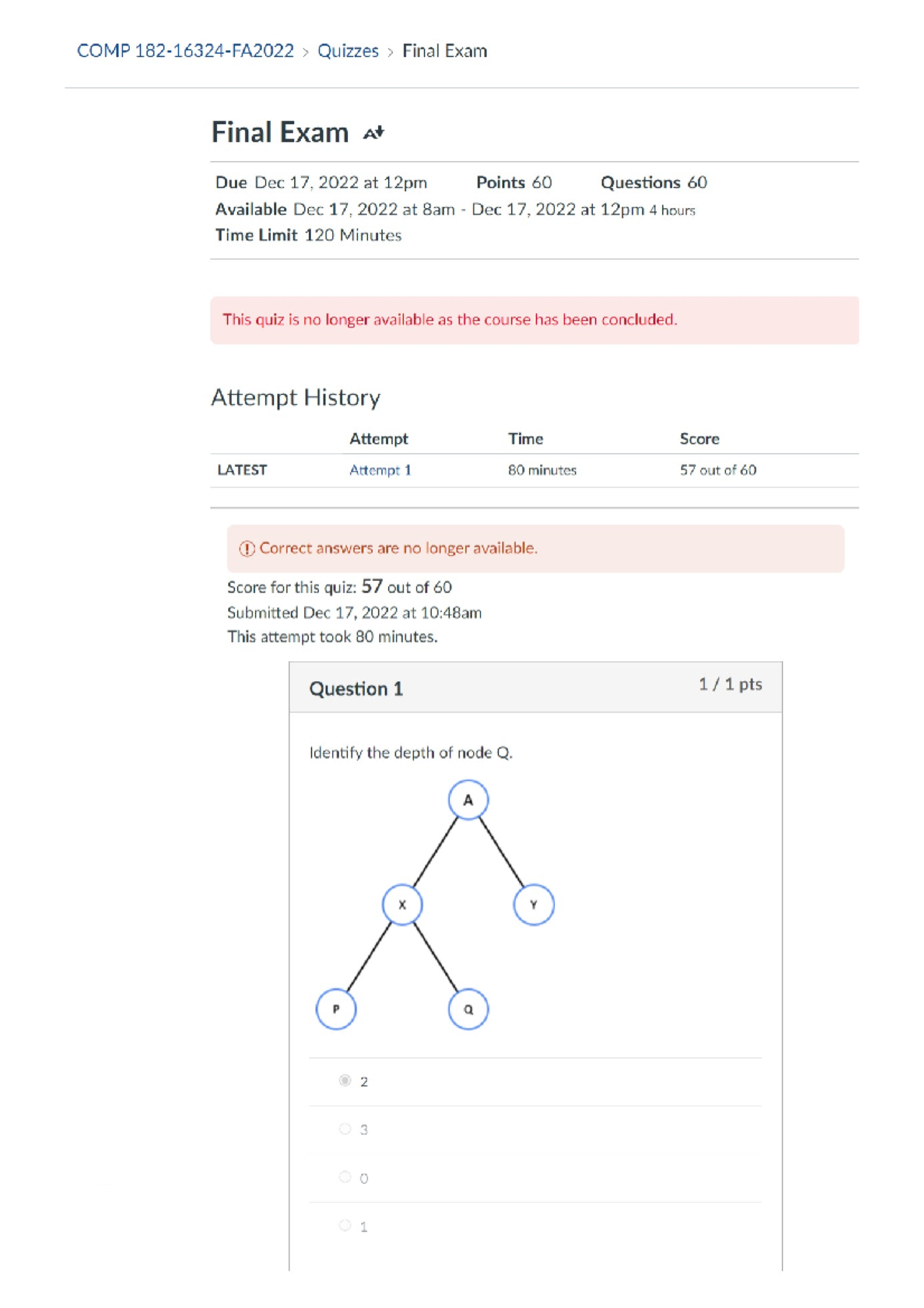 COMP 182 Final Exam Quiz Overview and Key Details - Studocu
