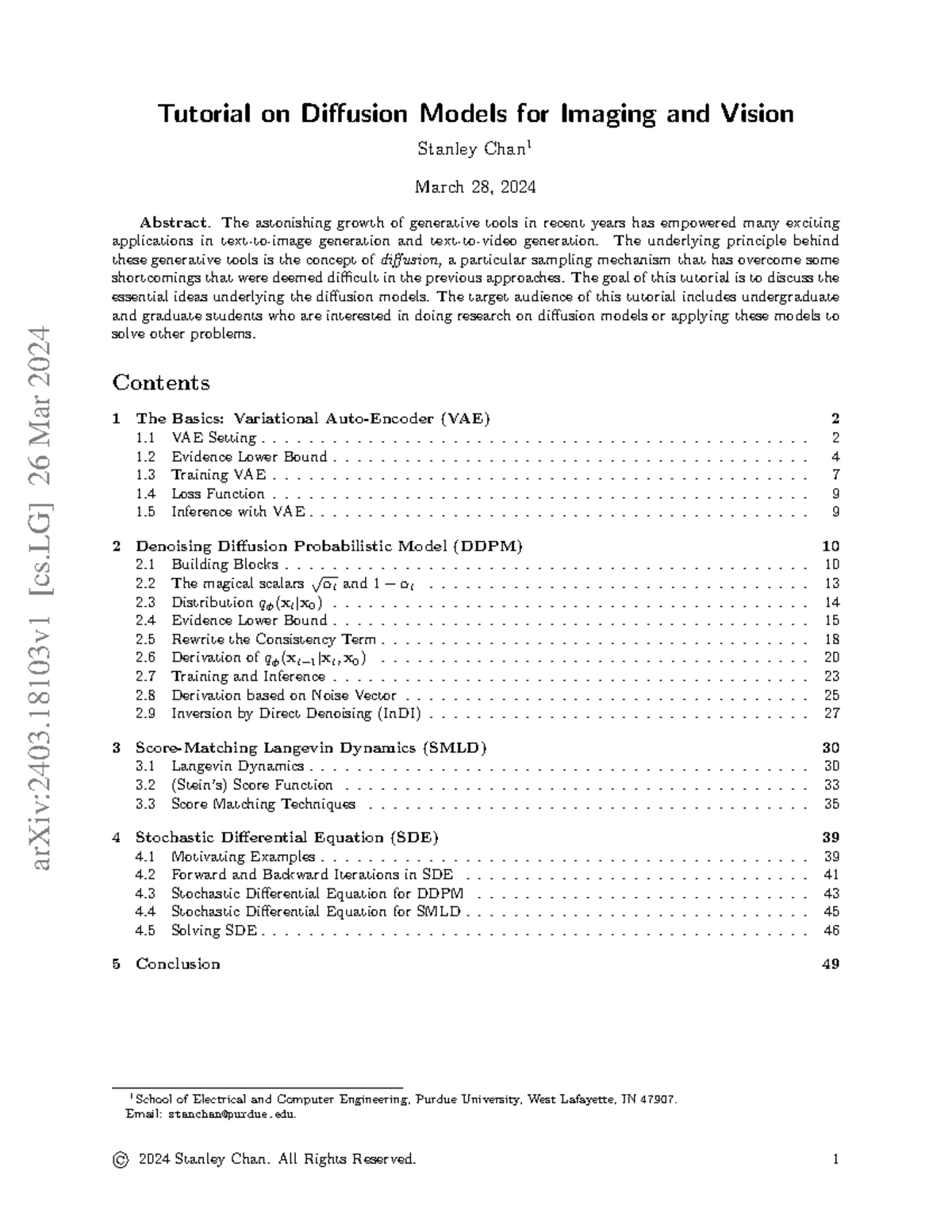 Tutorial: Understanding Diffusion Models in Imaging & Vision (ECE ...