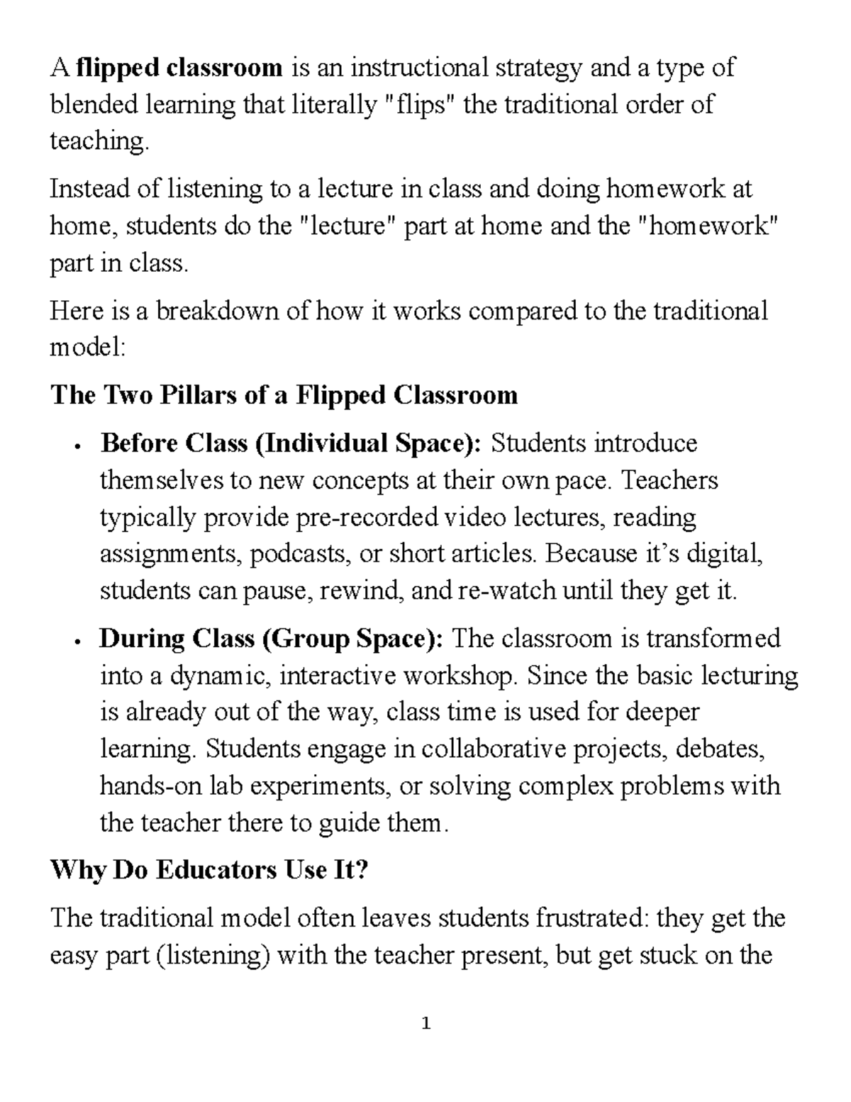 Flipped Classroom Strategy: Transforming Learning Dynamics - Studocu