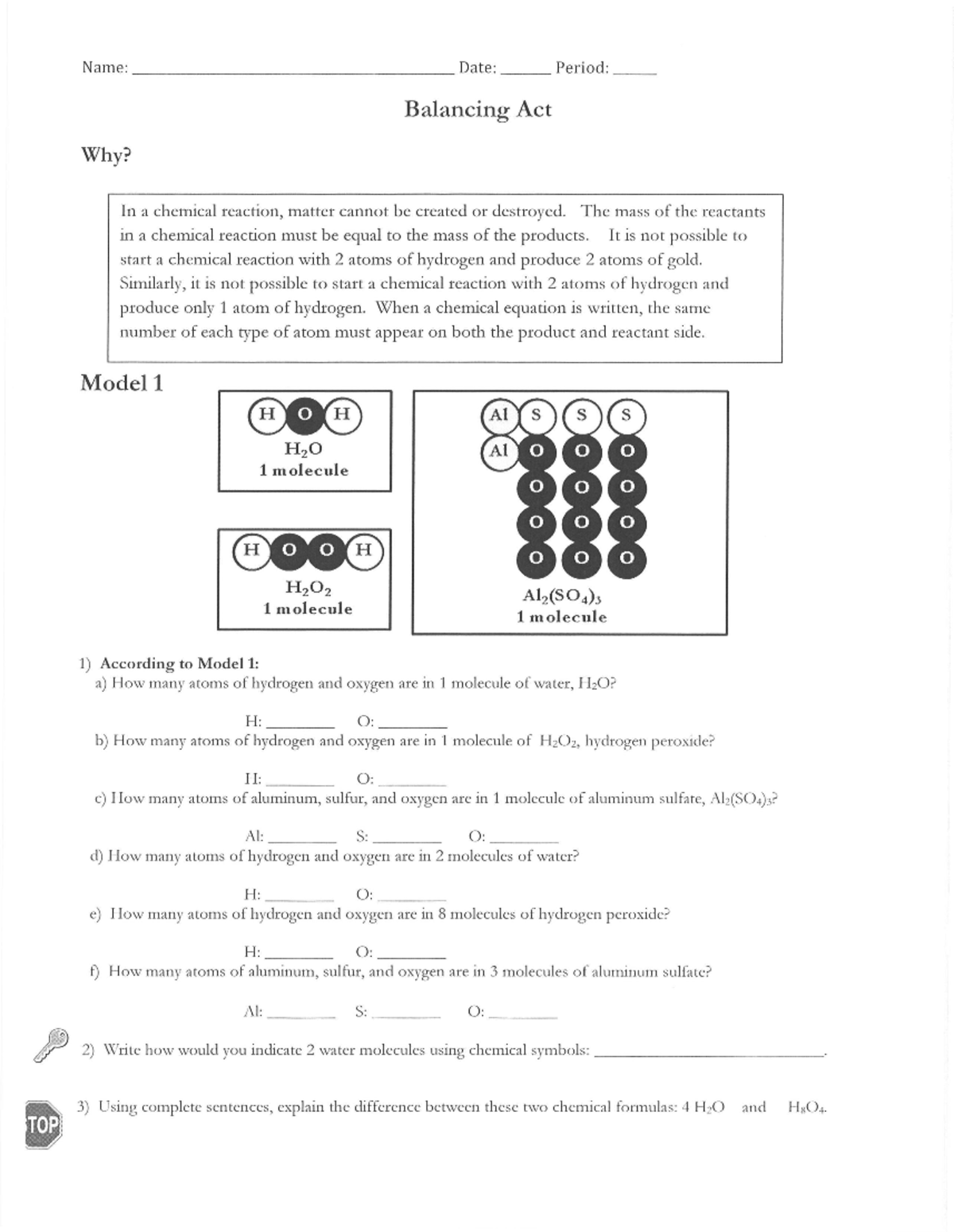 Pogil Balancing Equations - Chemistry Notes (CHEM 101) - Studocu