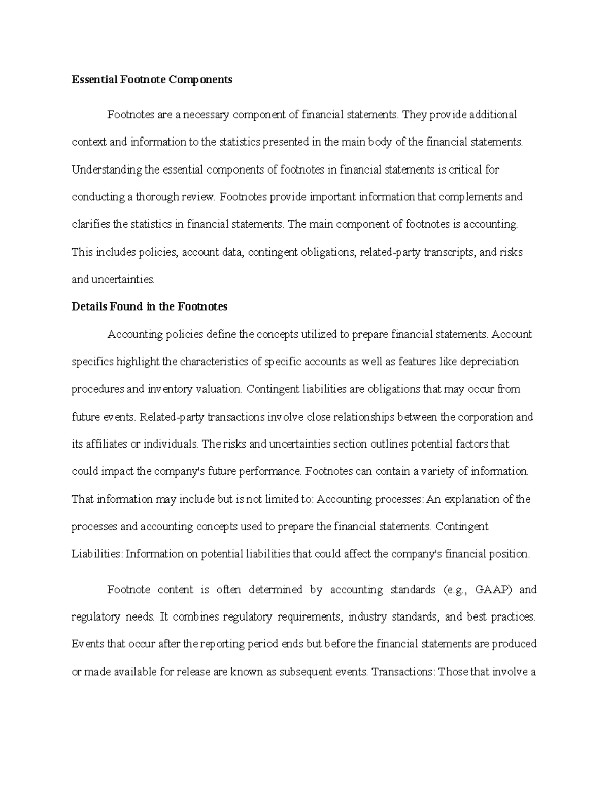 ACC 317 Module 2: The Importance of Footnotes in Financial Statements ...