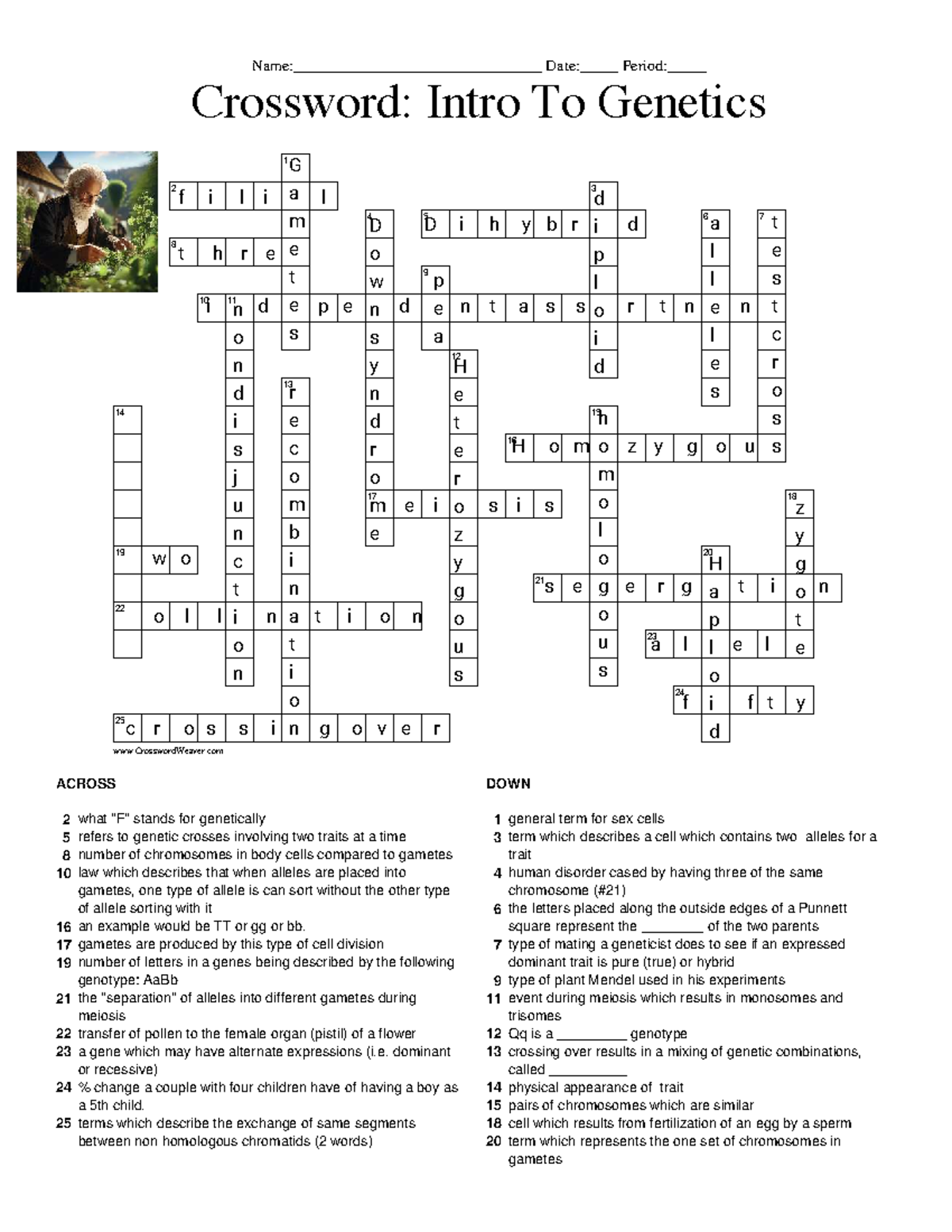 Crossword Vocab Sci - Name:________________________________ Date ...