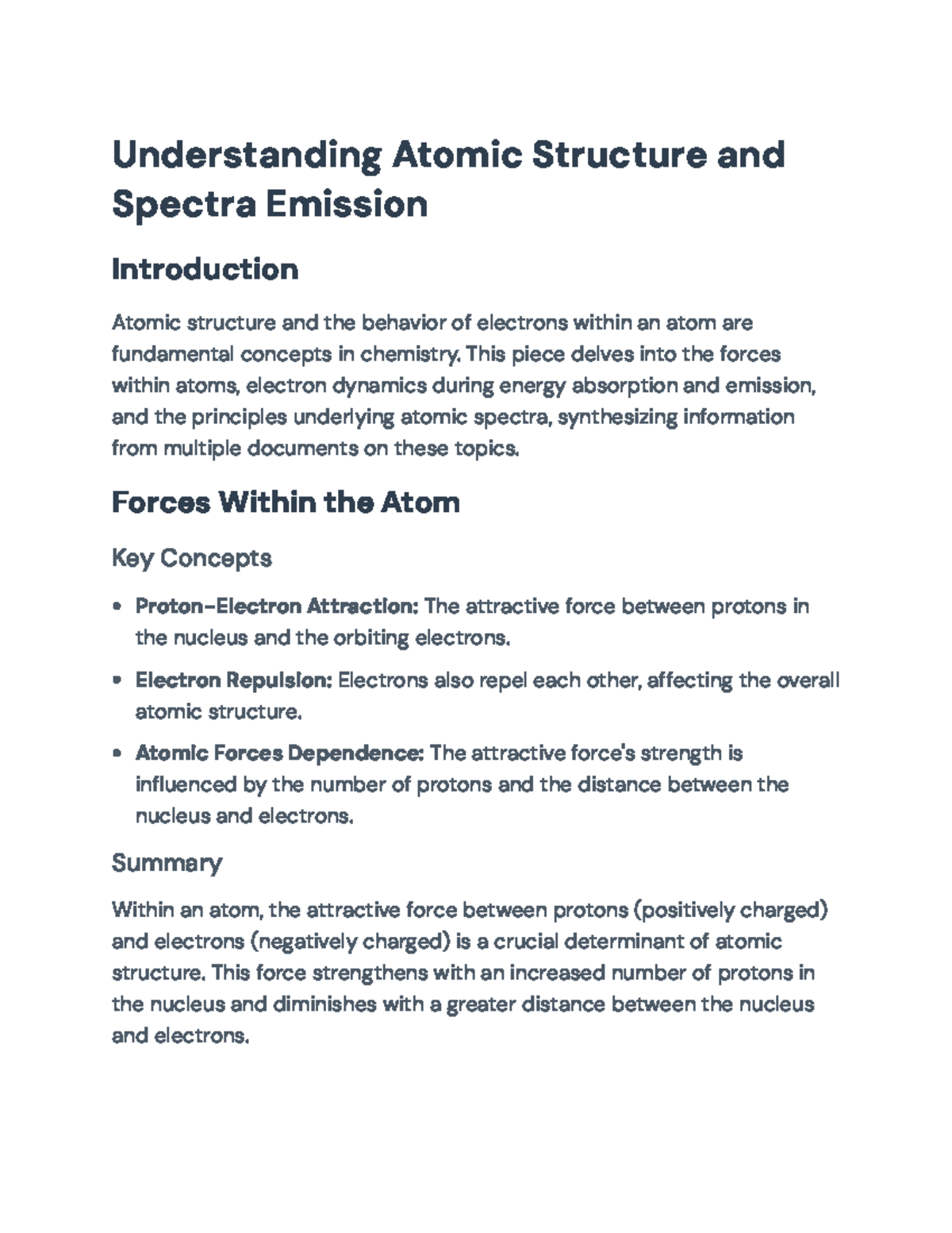 Understanding Atomic Structure and Electron Emission in Chemistry - Understanding Atomic ...