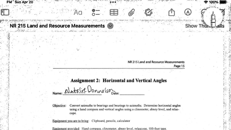 NR 215 Assignment 2: Horizontal & Vertical Angles Summary - Studocu