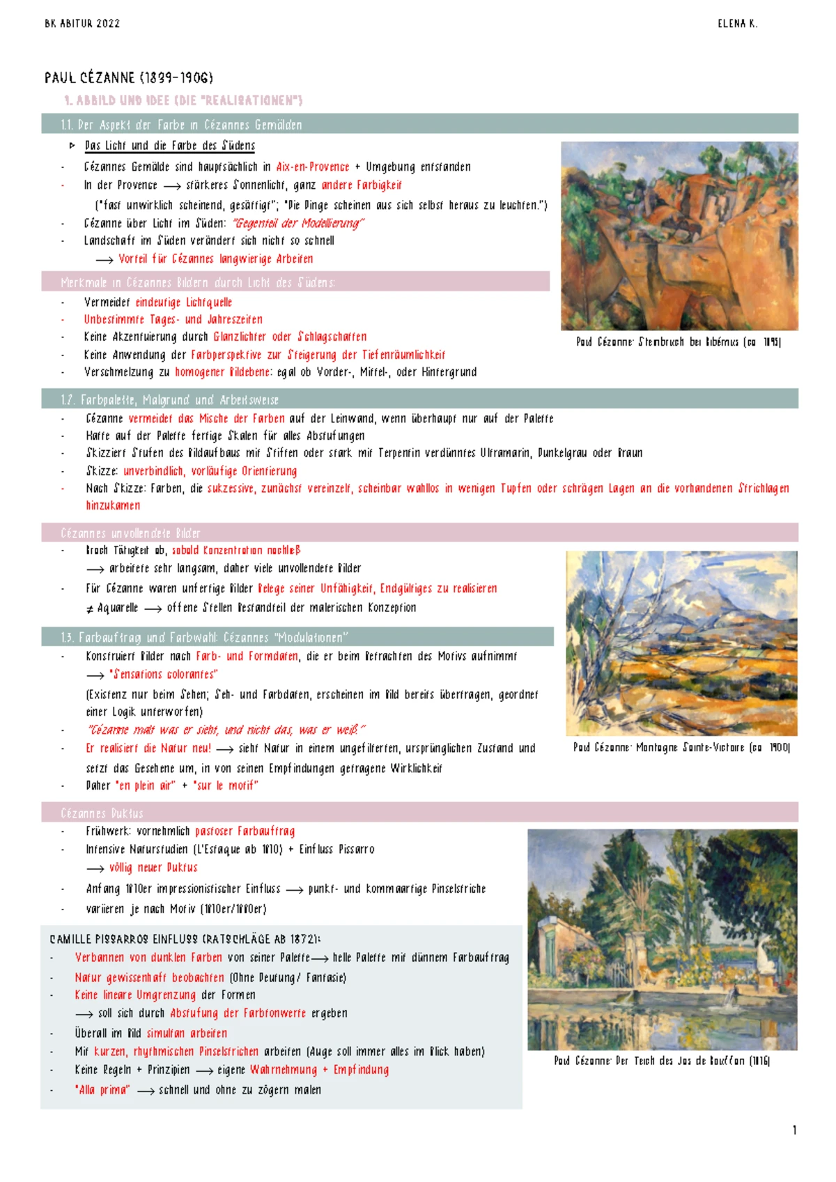 Kunst LK: Fachbegriffe zur Bildanalyse und deren Interpretation - Studocu