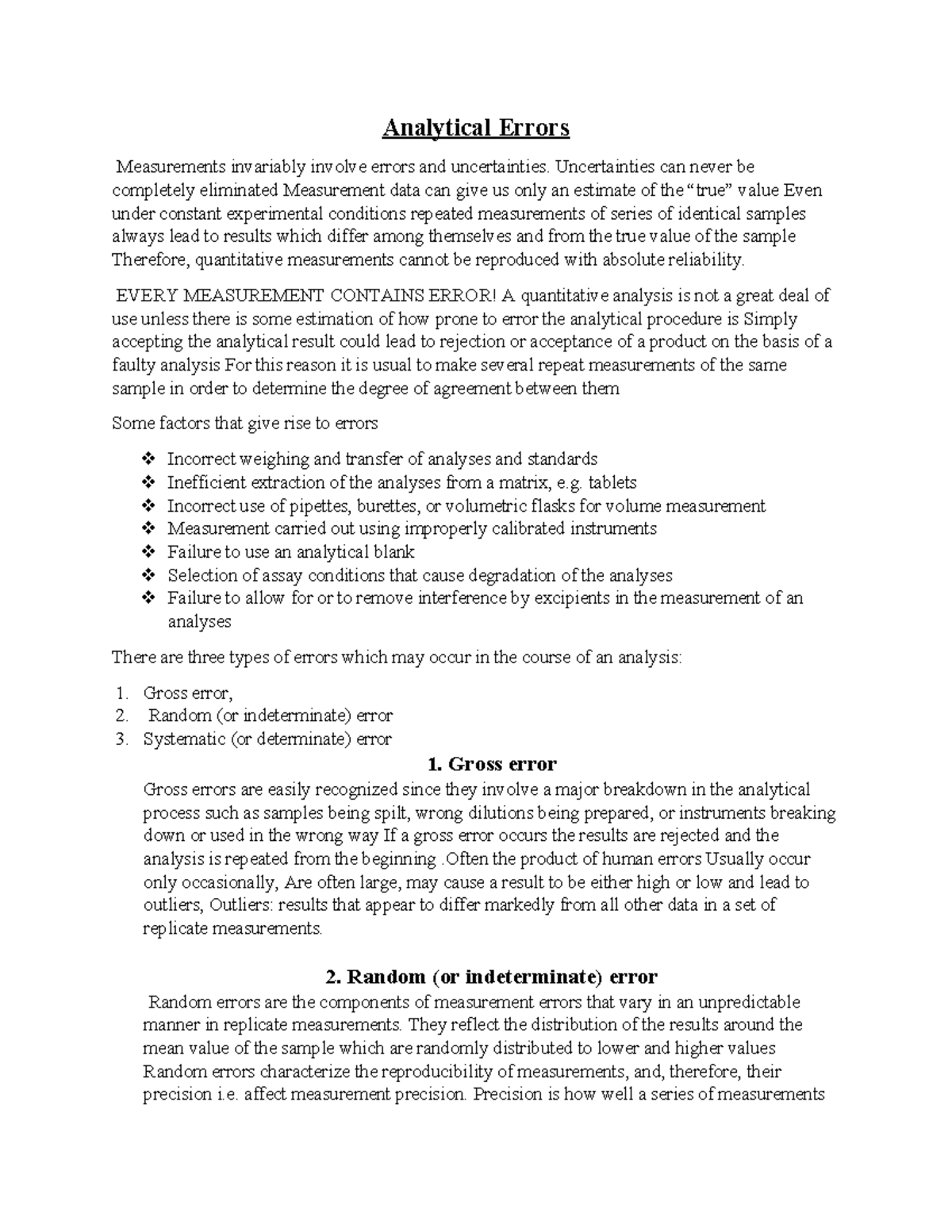 Analytical Errors in Measurements: Understanding Types and Impacts ...