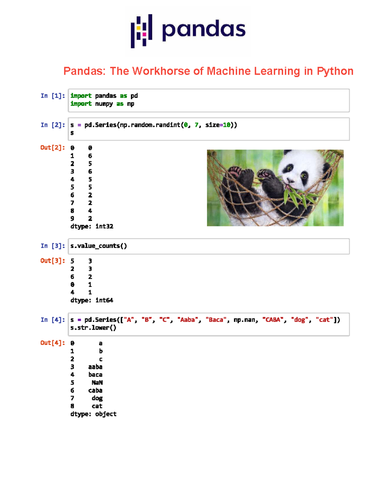 Learn Pandas - Jjkk - Computer Architecture - Pandas: The Workhorse of ...