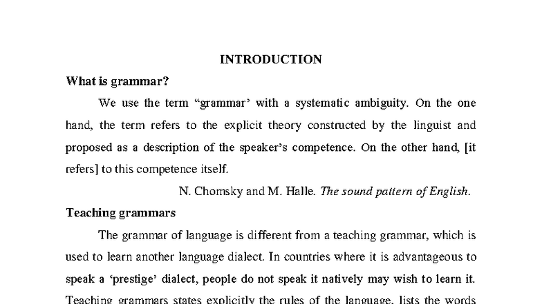 Advanced Grammar - Morphology Unit 1 Overview - Studocu