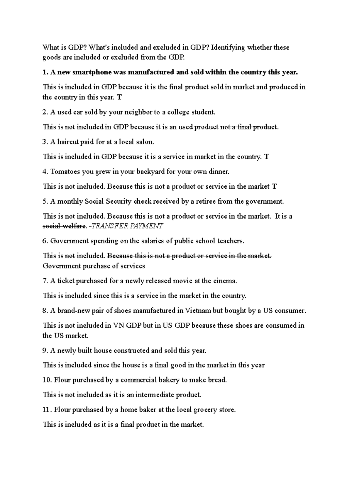 BT GDP - Understanding Inclusions and Exclusions in GDP Analysis - Studocu