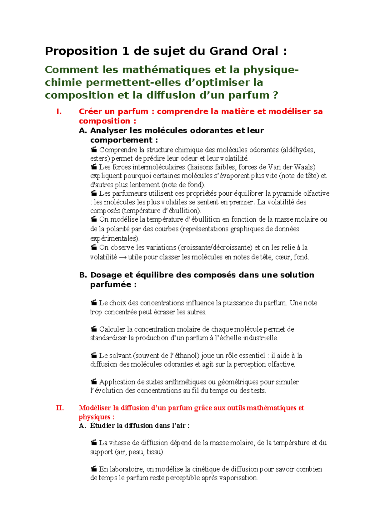 Grand Oral Sujet 1 : Mathématiques et Physique-Chimie dans la Création ...