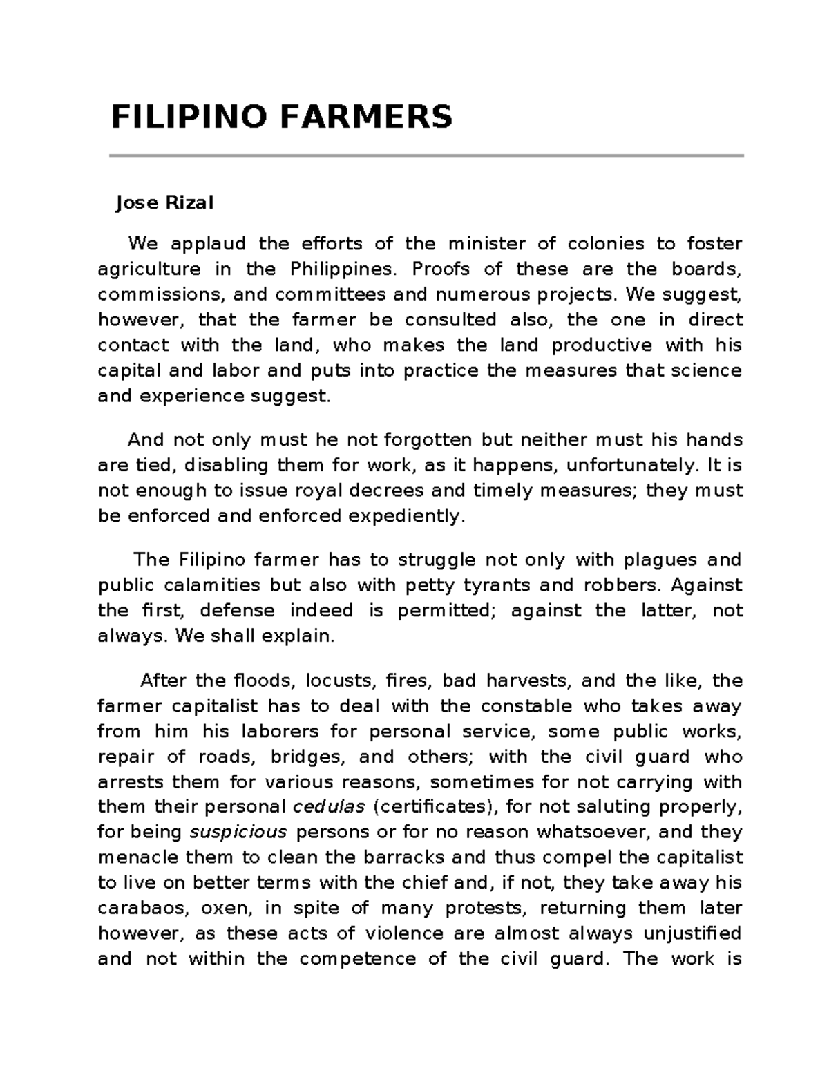 563559710 Struggles and Rights of Filipino Farmers: A Critical Review ...