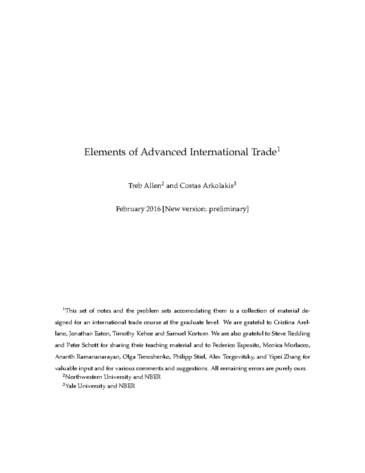 Class Notes - chapter 13 - Elements of Advanced International Trade 1 ...
