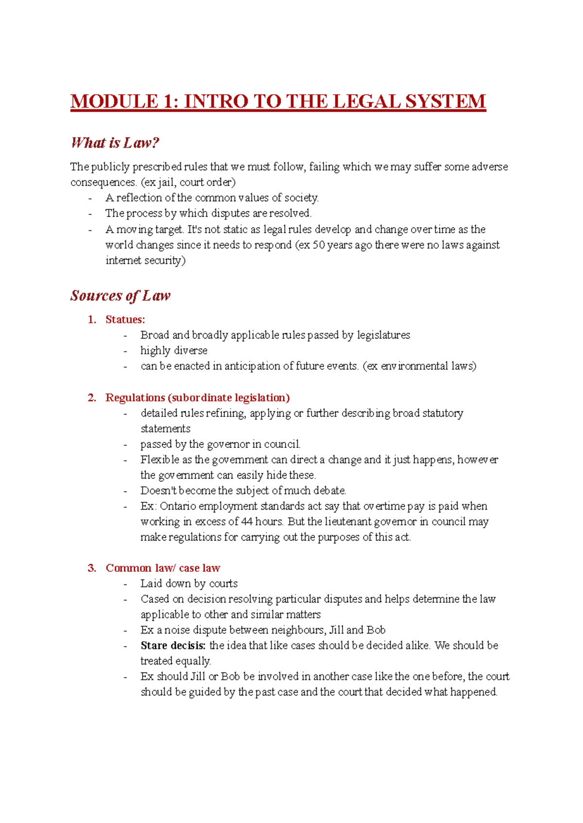 Module 1: Intro to the Legal System - Understanding Law and Its Sources ...