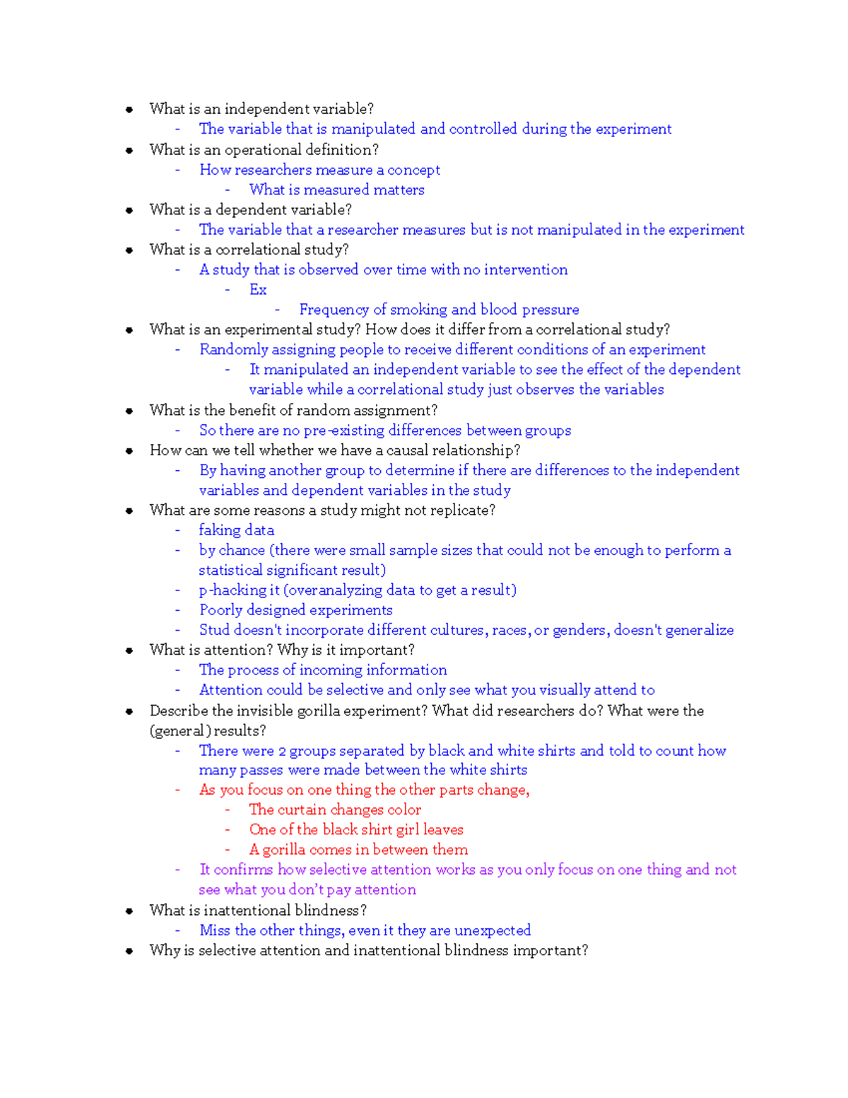 Psychology Final Exam Study Guide: Key Concepts and Theories - What is ...