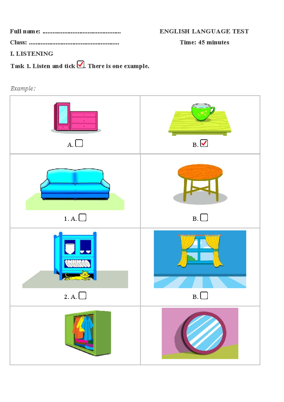 ENGLISH LANGUAGE TEST: Listening, Reading & Writing Tasks - Studocu