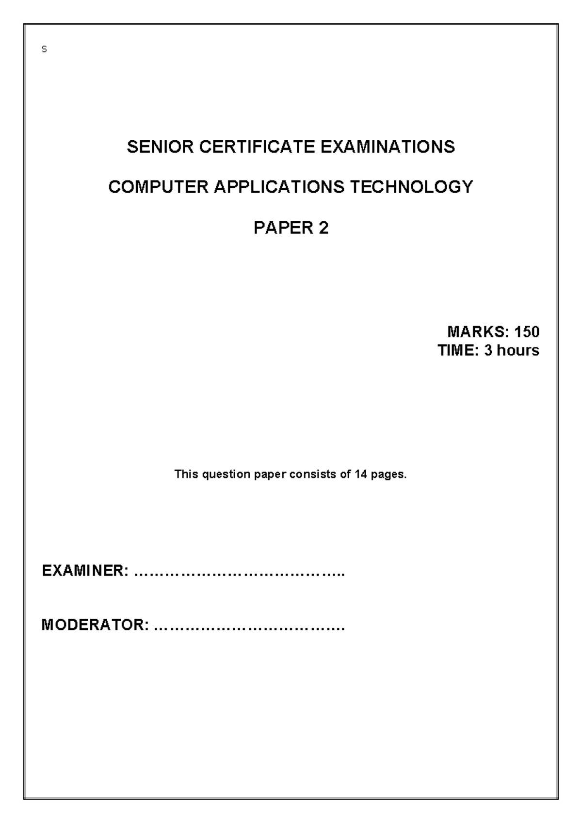 Gr. 12 CAT P2 June 2024 - Exam Paper & Memo Insights - Studocu