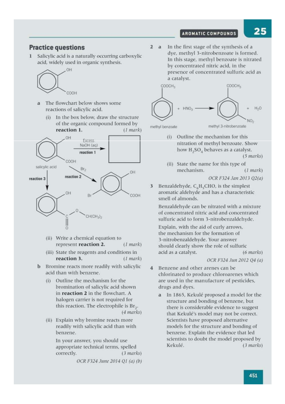 OCR F324 6.1.1 Aromatic Compounds Practice Questions - Studocu