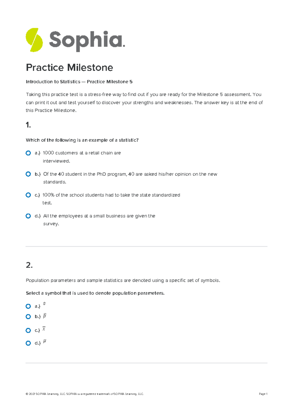 Stat1001 Practice Milestone 5: Statistics Concepts & Exercises - Studocu