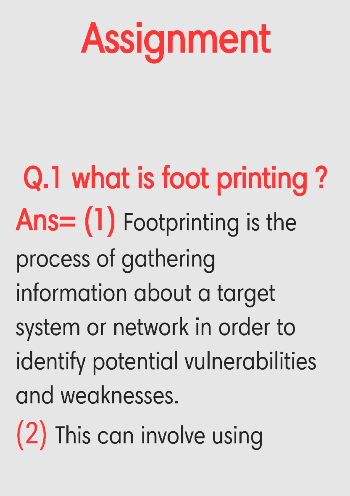 Cyber security assignment: Understanding footprinting and email ...