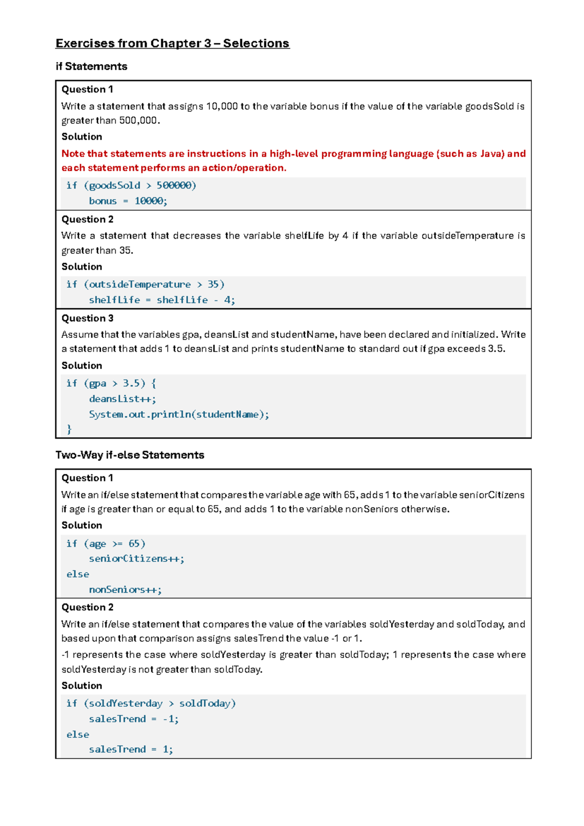 Study Material for CS101 Midterm 2: Chapter 3 & 6 Exercises - Studocu