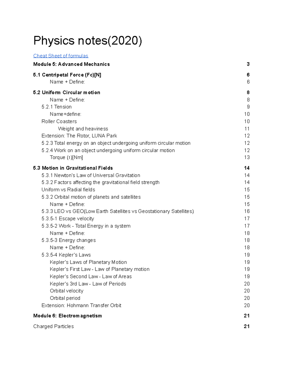 Year 12 Physics Module 5 & 6 Notes: Mechanics and Electromagnetism ...