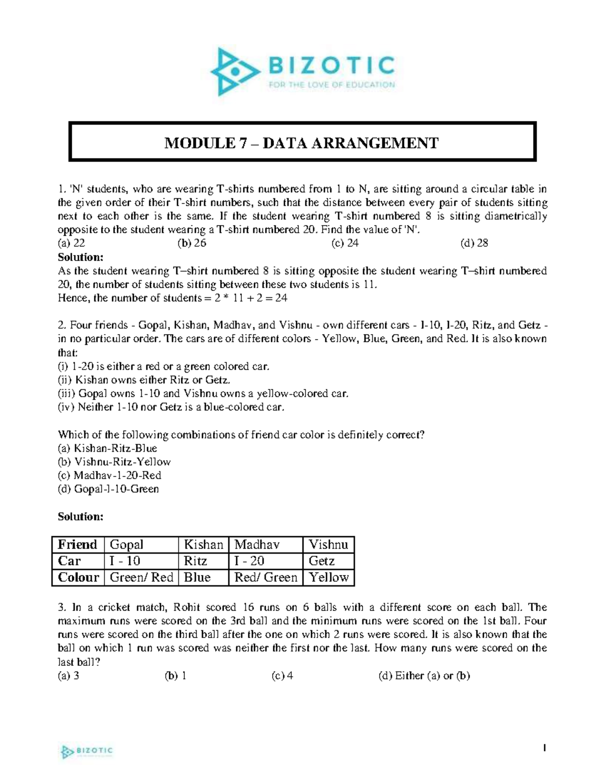 Module 7 - Data Arrangement Trainer Notes and Solutions Guide - Studocu