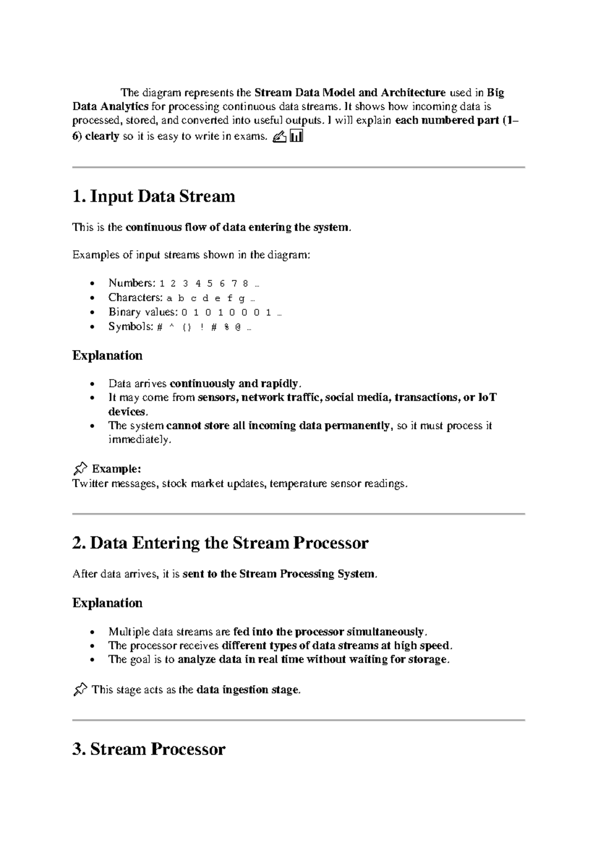 Stream Data Model & Architecture for Big Data Analytics - Studocu