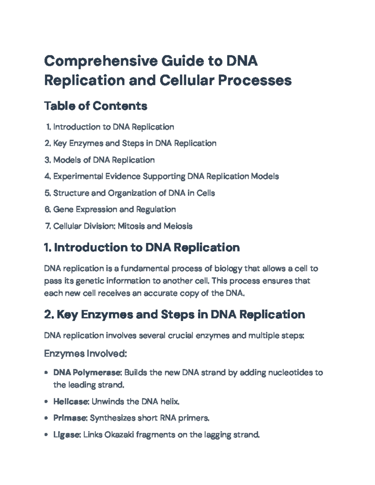 DNA Replication & Cell Division: Understanding Molecular Biology ...