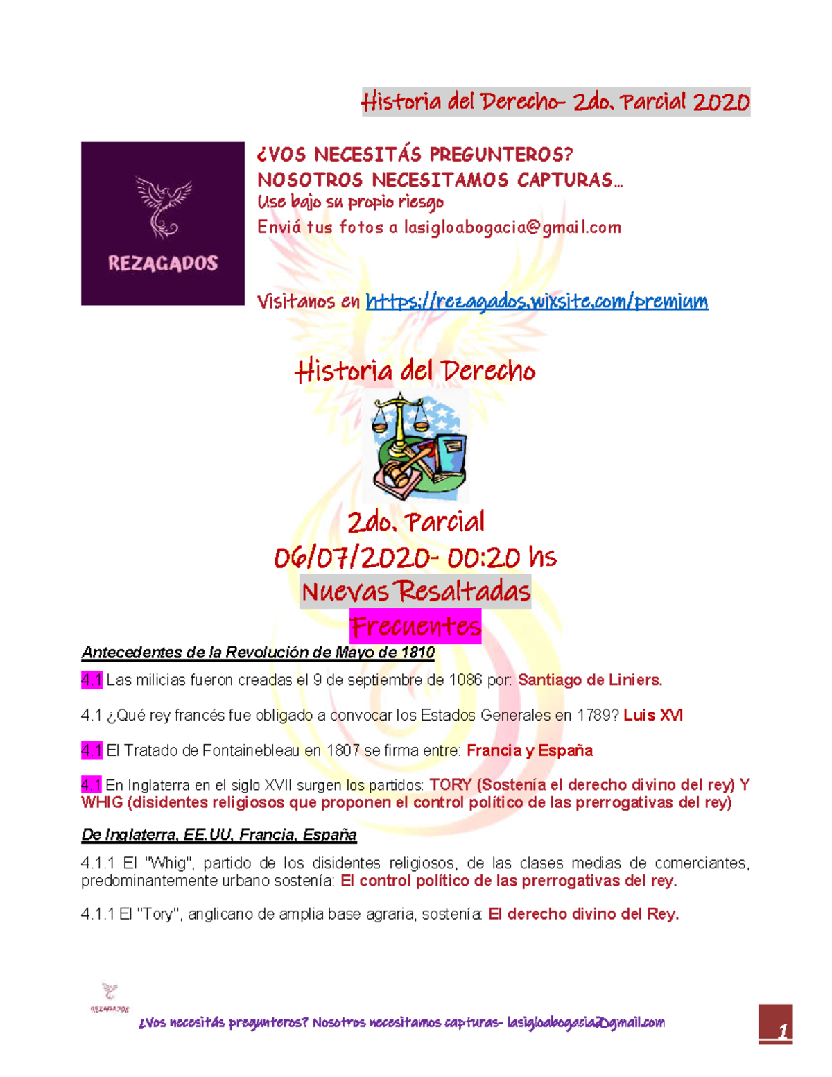 Historia del Derecho 2do Parcial - Preguntas y Respuestas Clave - Studocu