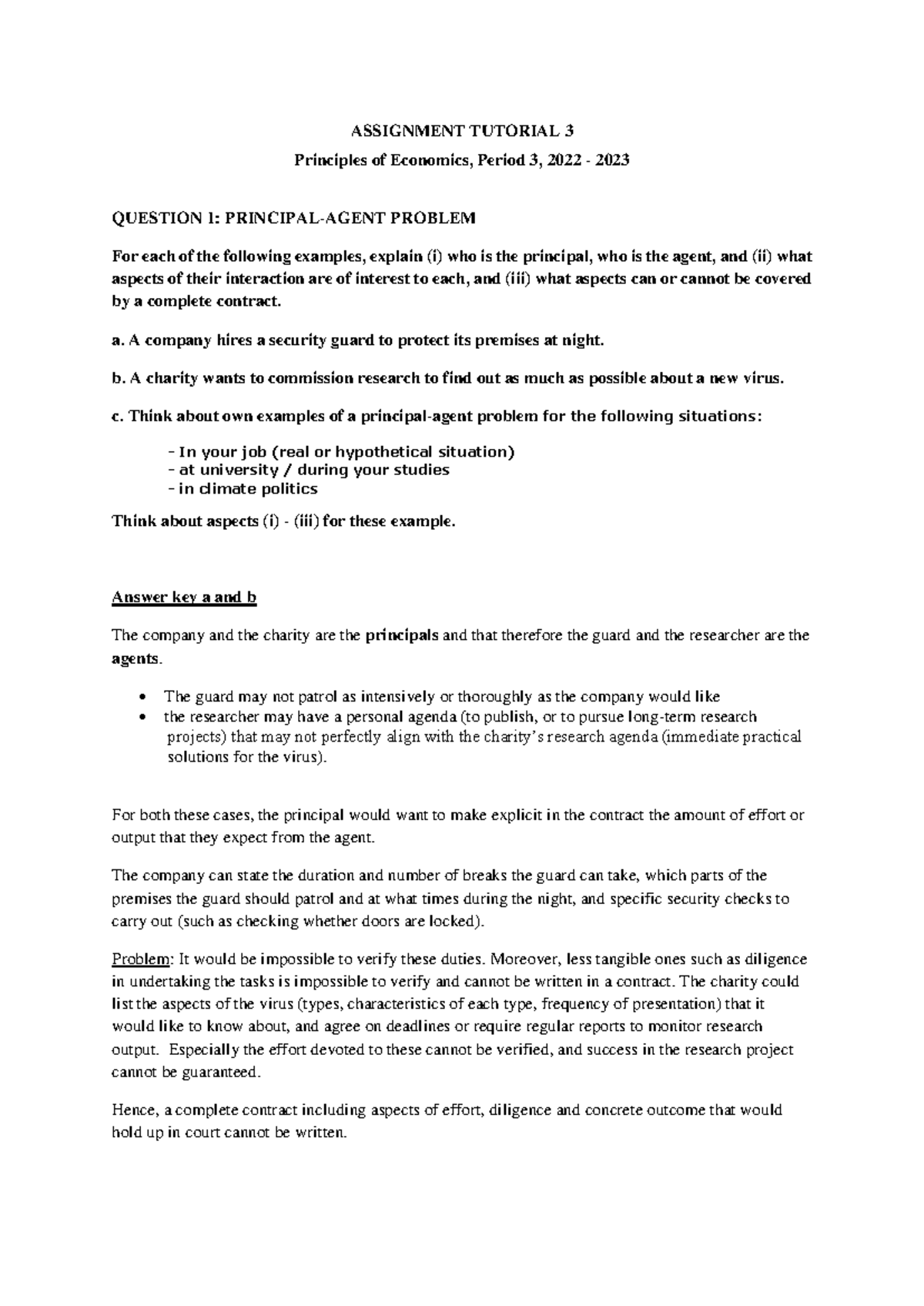 Assignment Tutorial 3 Answer Key - Principles of Economics (2022-2023 ...
