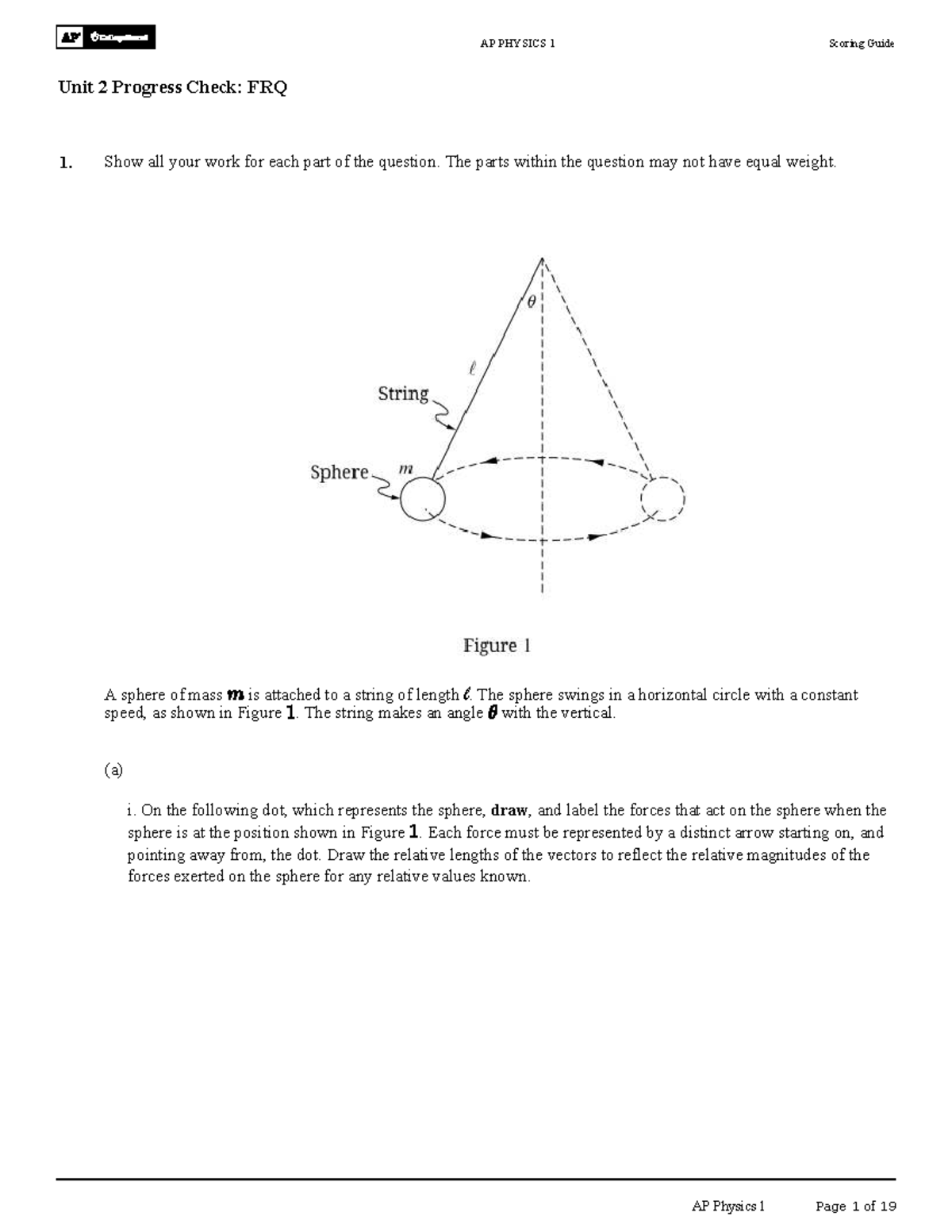 AP PHYSICS 1 Unit 2 Progress Check: FRQ Analysis & Solutions - Studocu