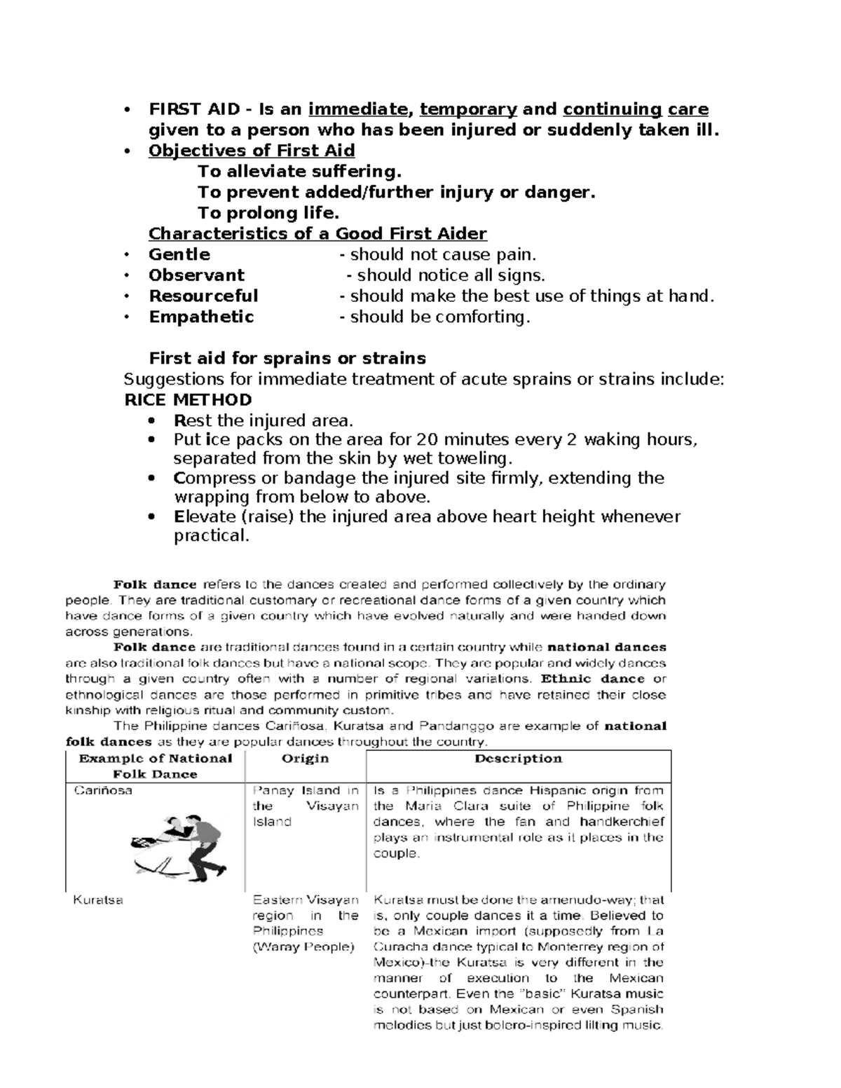 Reviewer-P - Jfjd - FIRST AID - Is an immediate, temporary and ...