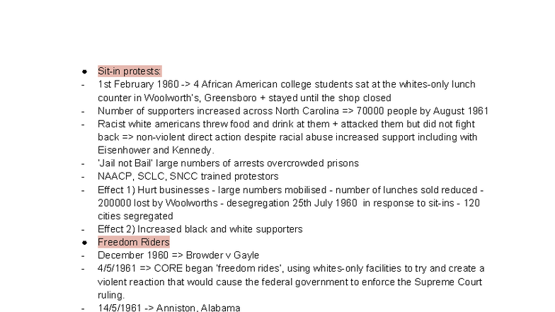 Chapter 3: Civil Rights Movement Overview - IGCSE EDEXCEL Summaries ...