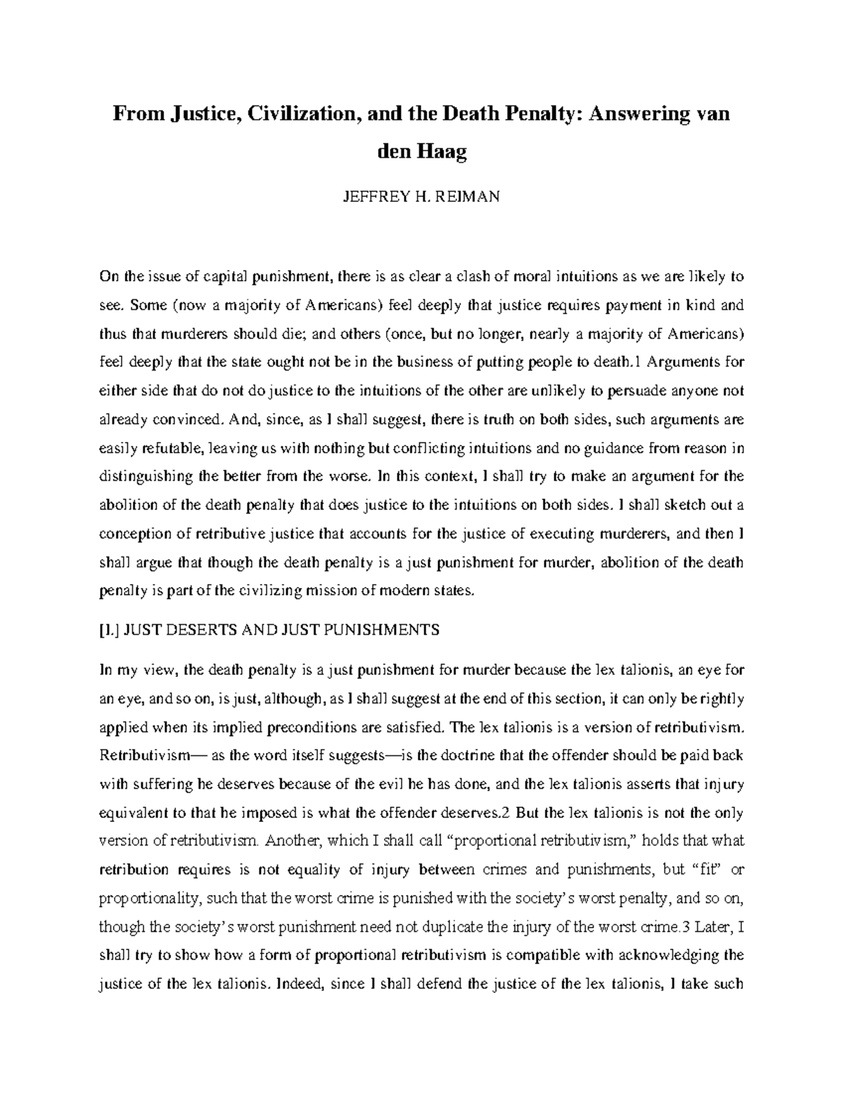From Justice, Civilization, and the Death Penalty-Answering van den ...