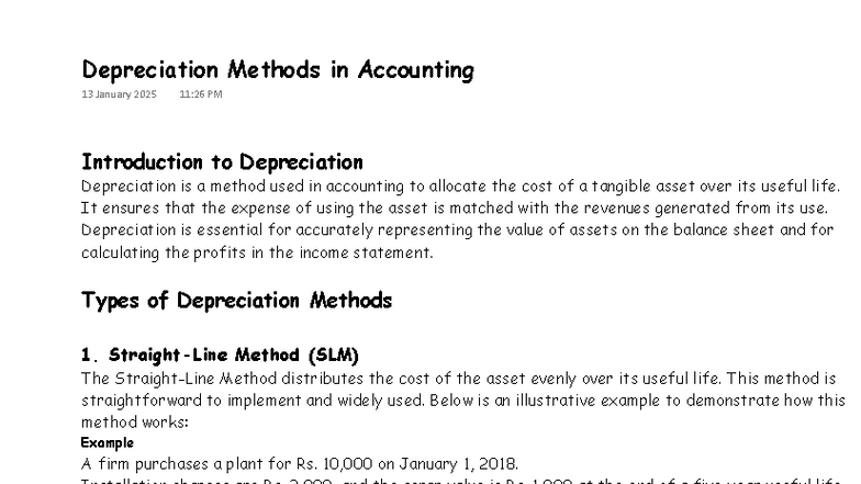 Depreciation Methods in Accounting: SLM & DBM Explained - Studocu