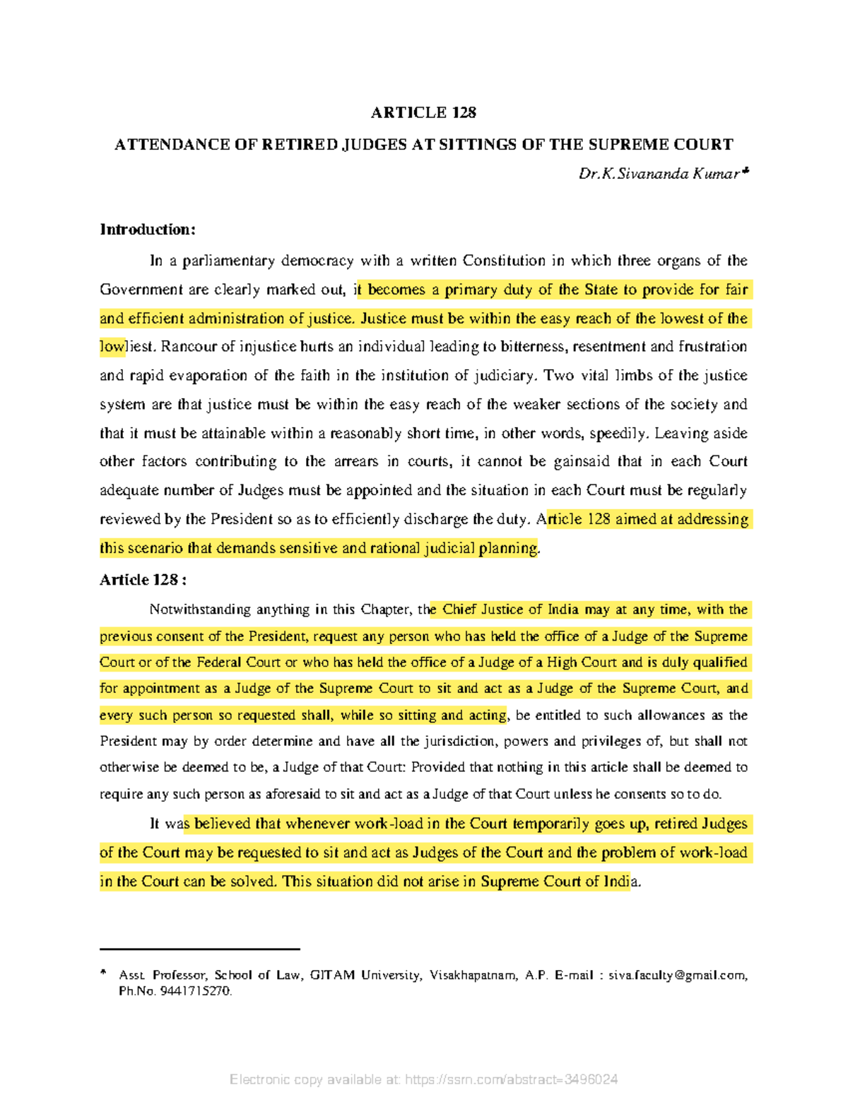 Article 128: Attendance of Retired Judges in Supreme Court Sessions ...