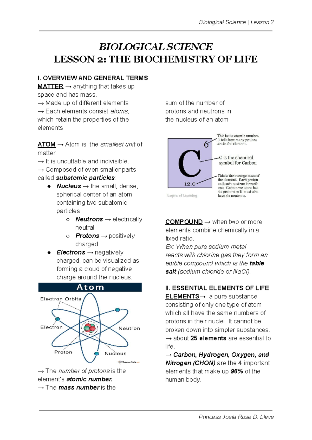 Lesson-2 Bioscience Reviewer - BIOLOGICAL SCIENCE LESSON 2: THE ...