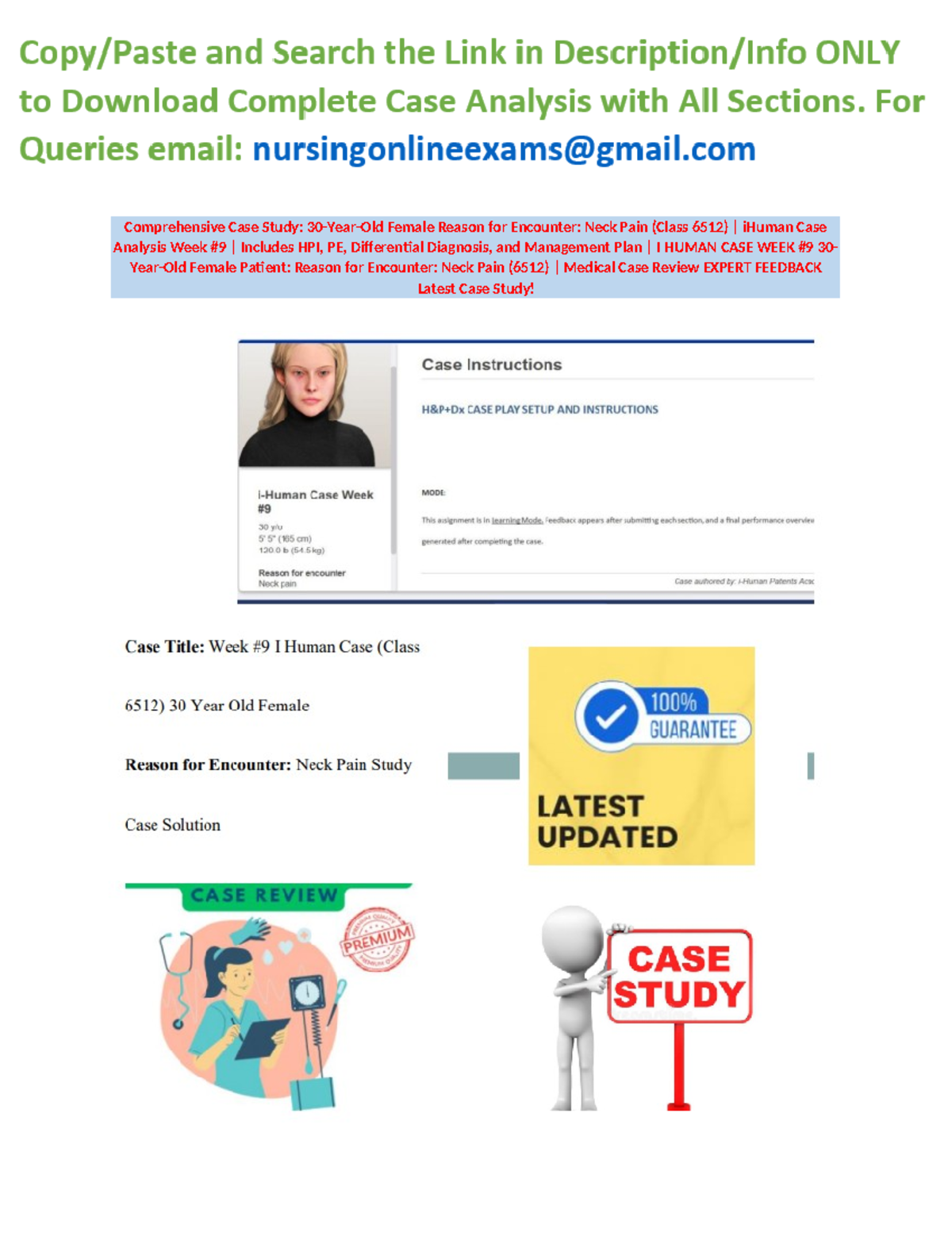 In-Depth i Human Case Review 30-Year-Old Female with Neck Pain (Class ...