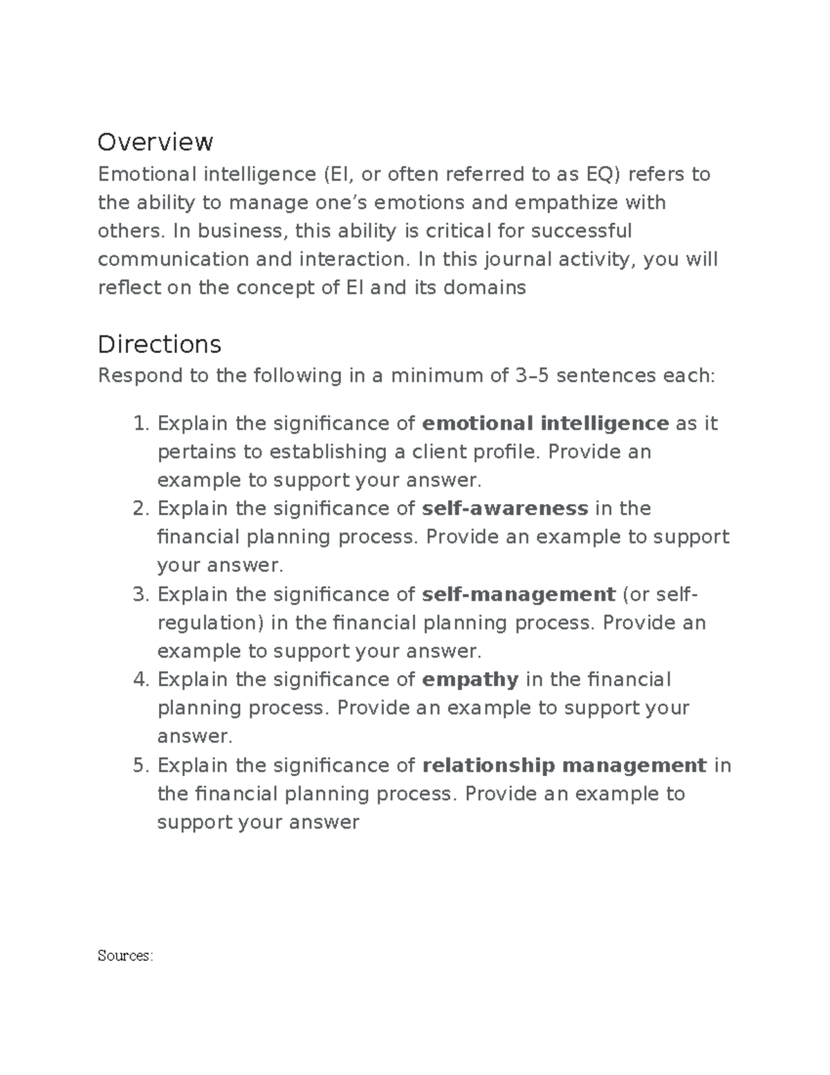 1-3 Journal Emotional Intelligence - Overview Emotional intelligence ...