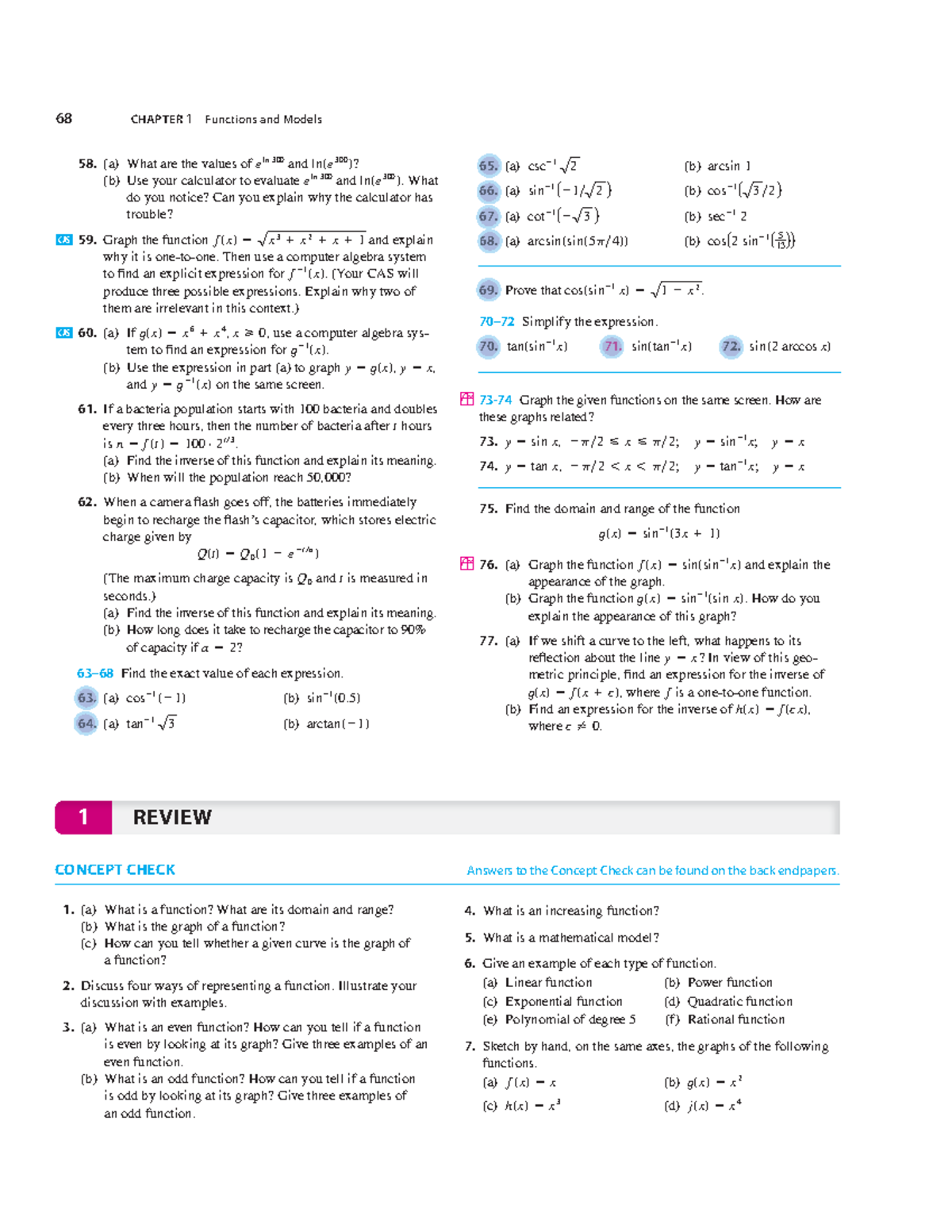 NYB - 1 - Exercises from textbook (1) - 68 CHAPTER 1 Functions and ...