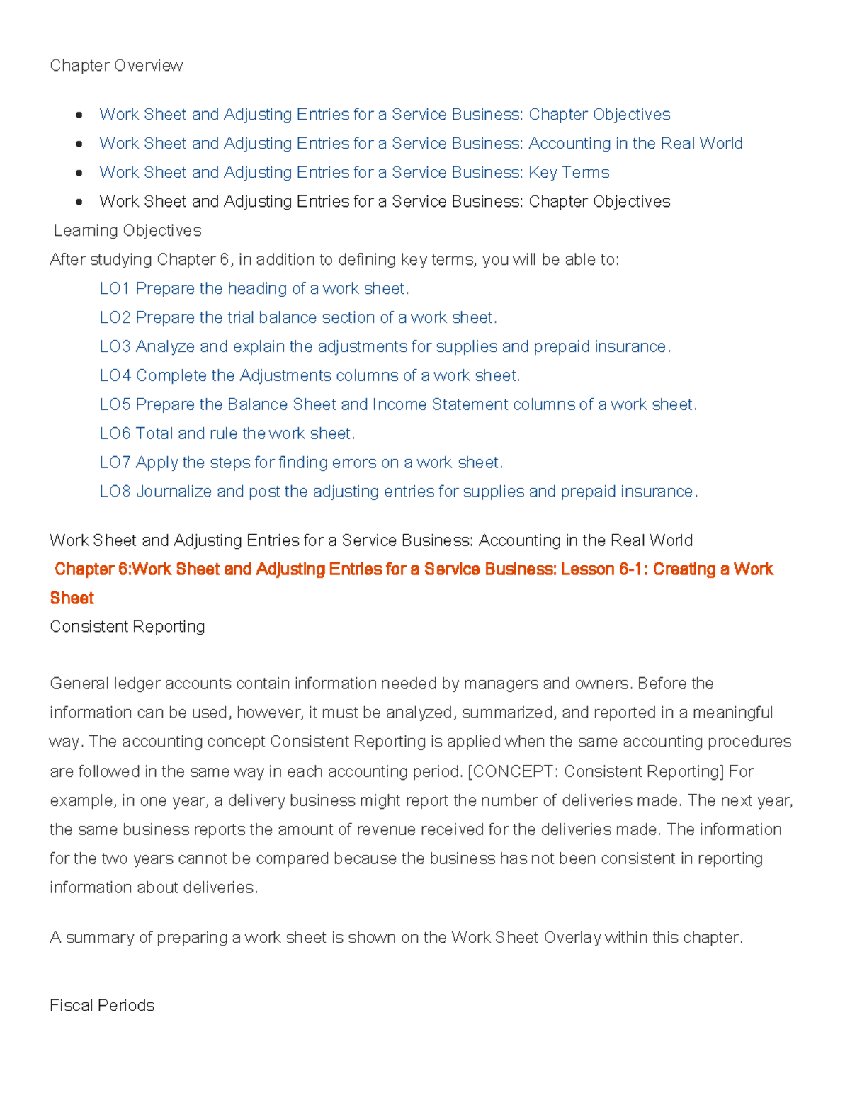 Chapter 6: Work Sheet & Adjusting Entries - ACC 10C64UC Overview - Studocu