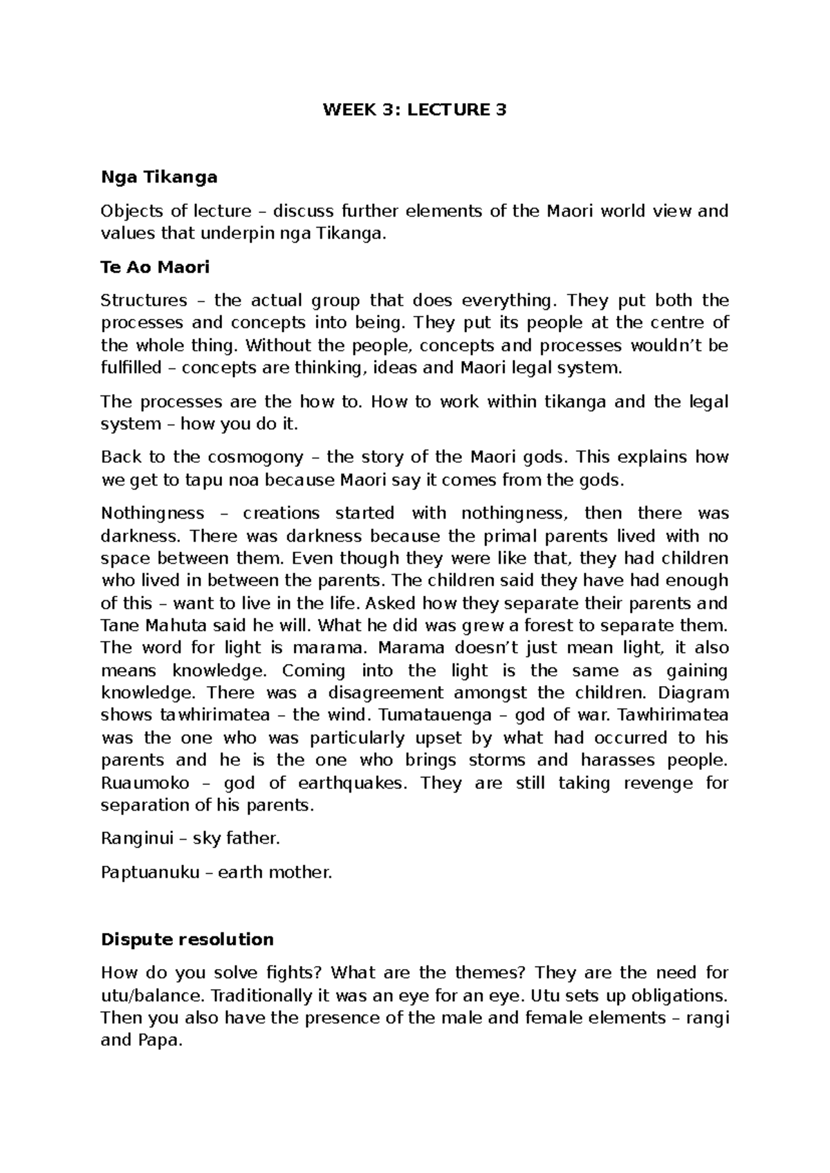 WEEK 3: LECTURE 3 - Exploring Nga Tikanga and Maori Worldview Concepts ...