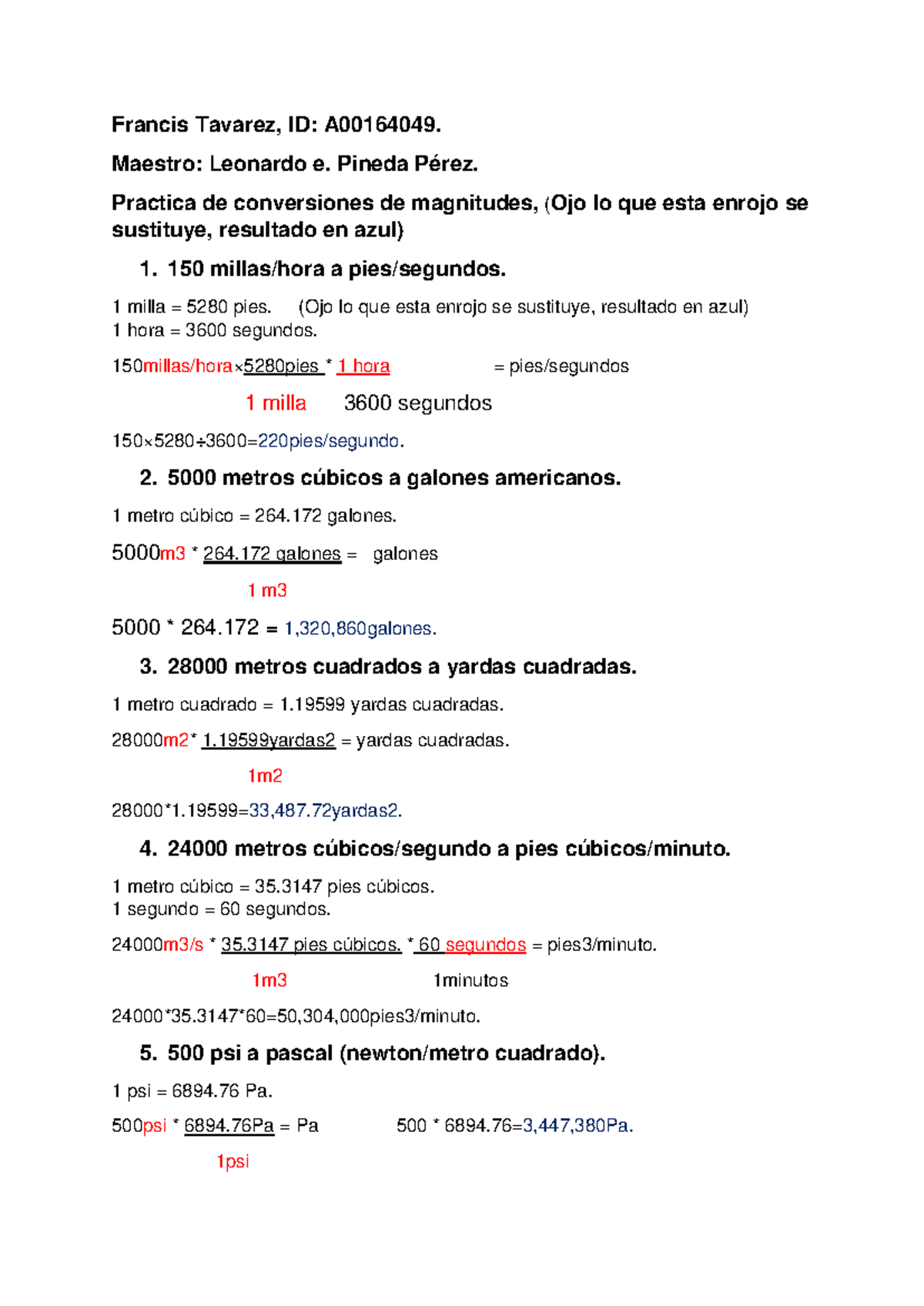 Practica de Conversiones de Magnitudes - Francis Tavarez (ID: A00164049 ...