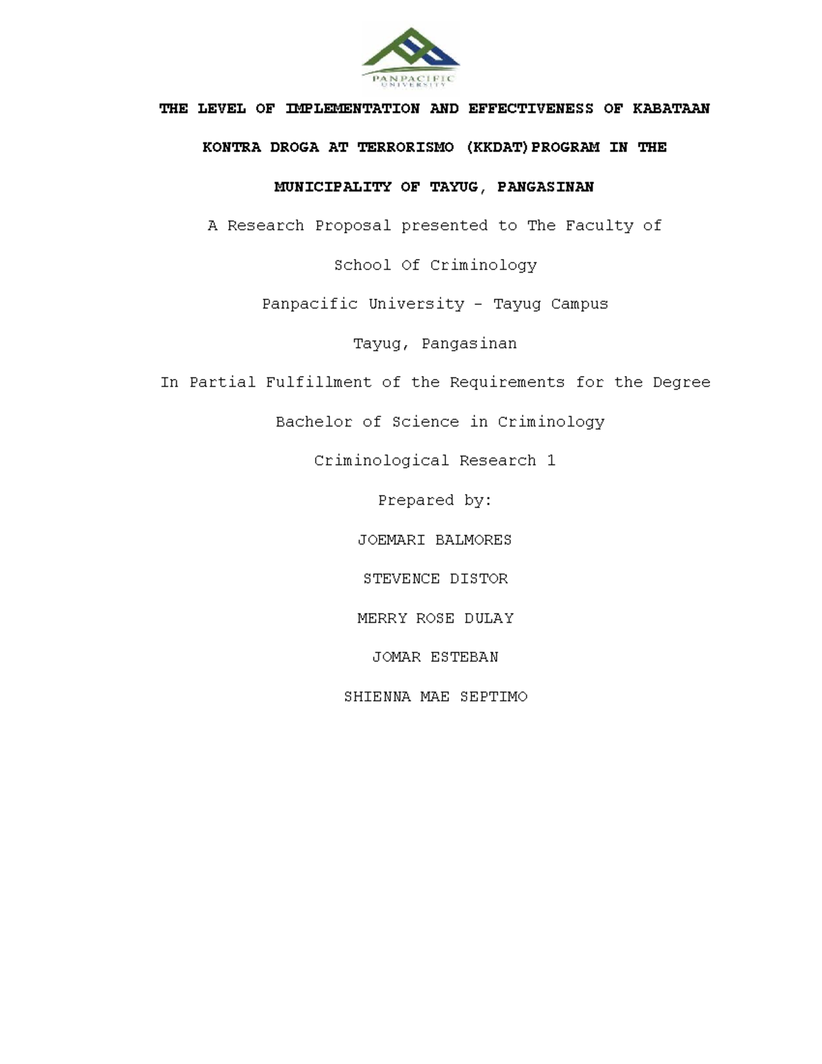 Research Proposal on KKDAT Program Implementation and Effectiveness in ...