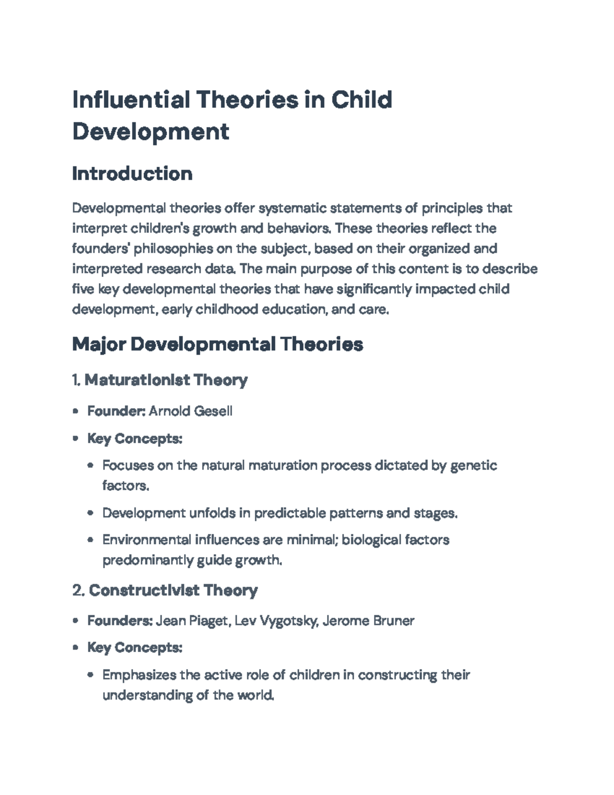 Key Developmental Theories in Child Development (EDU 101) - Influential ...