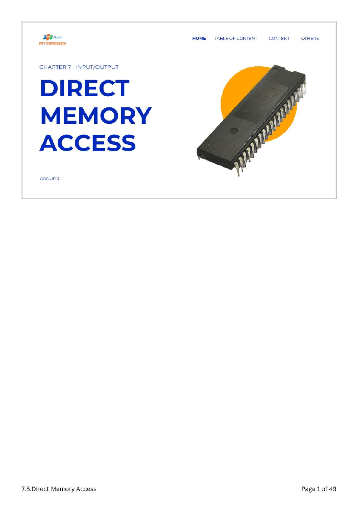 7.5. Direct Memory Access - FPT University Study Notes - Studocu