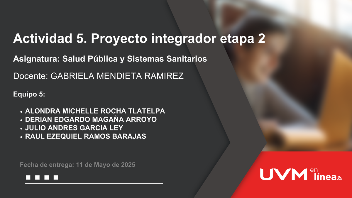 Actividad 5. Proyecto integrador etapa 2 - Actividad 5. Proyecto integrador etapa 2 Asignatura ...