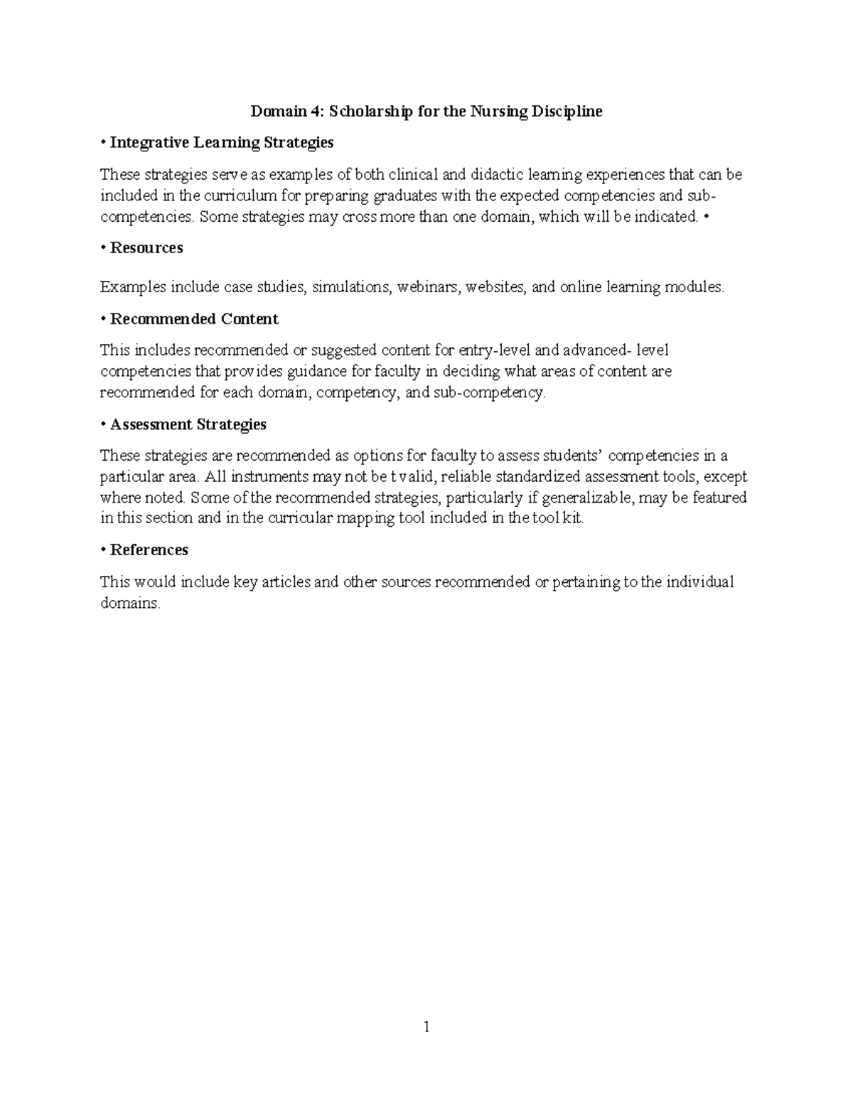 Domain 4: Nursing Scholarship Toolkit for Competency Development - Studocu