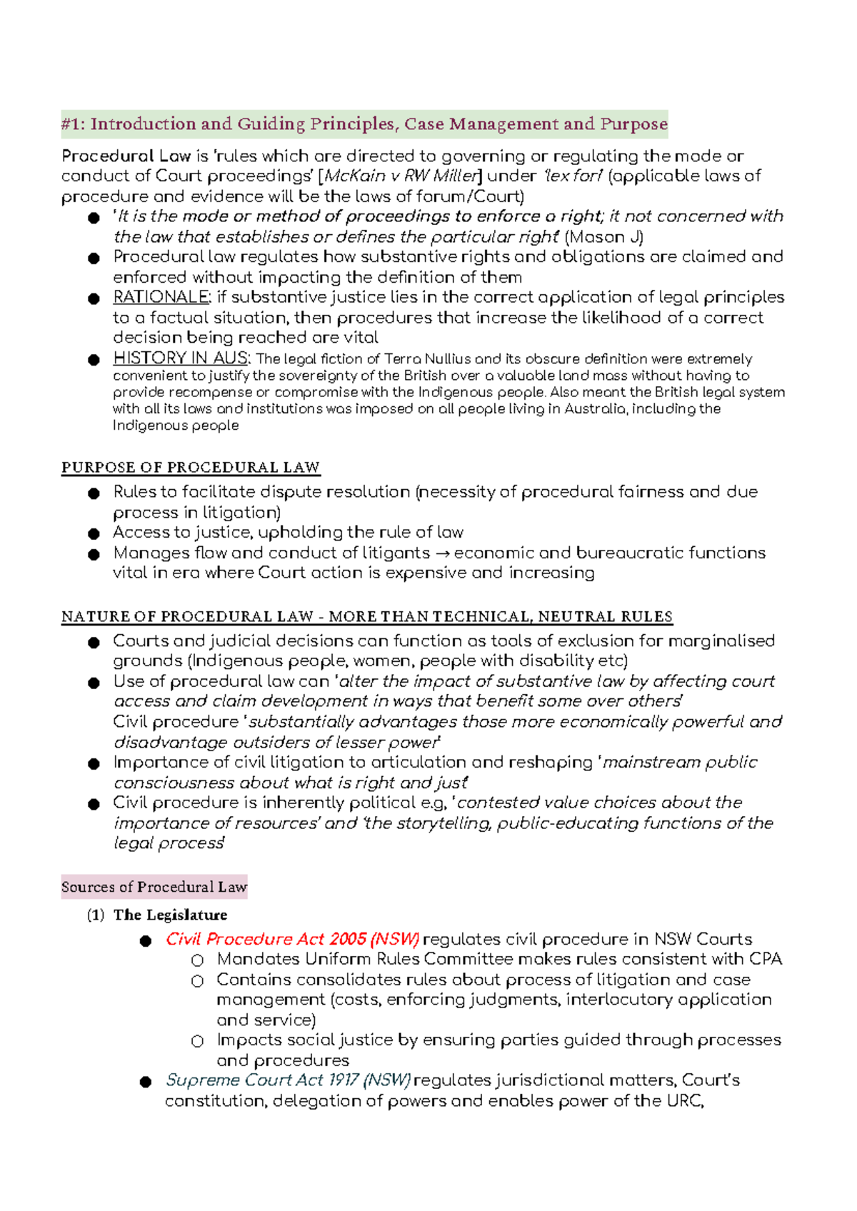 Civil Procedure: Introduction and Guiding Principles in Case Management ...