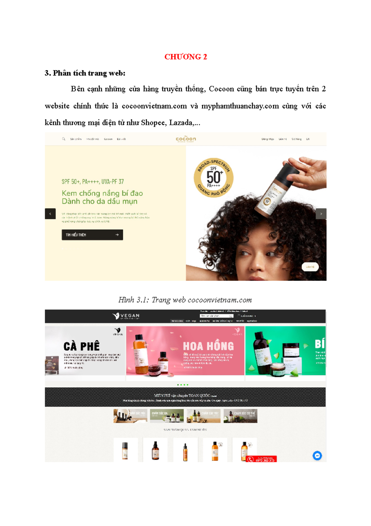WEB + USP - Thao - CHƯƠNG 2 Phân tích trang web: Bên cạnh những cửa hàng truyền thống, Cocoon ...